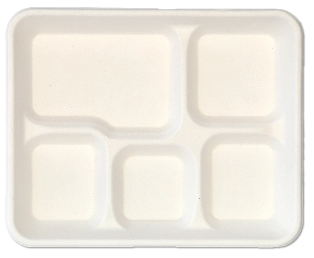 White Color 5-compartment lunch tray - 400 / Case – Eland